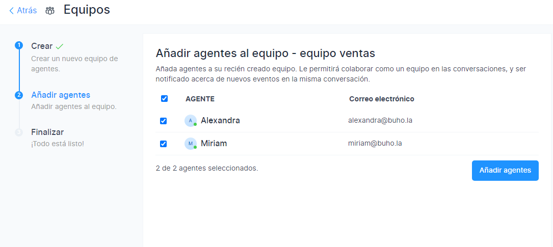 Equipos | Documentación Chat Buho