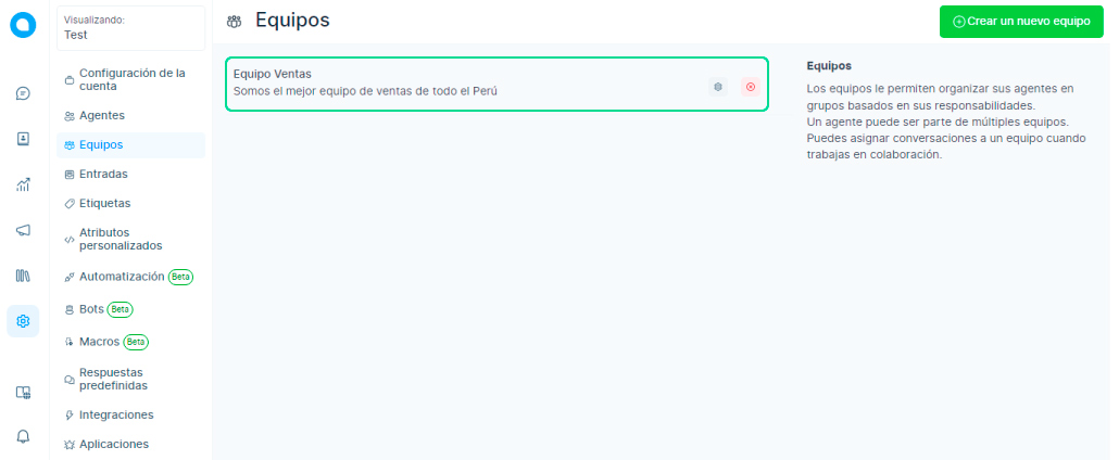 Equipos | Documentación Chat Buho