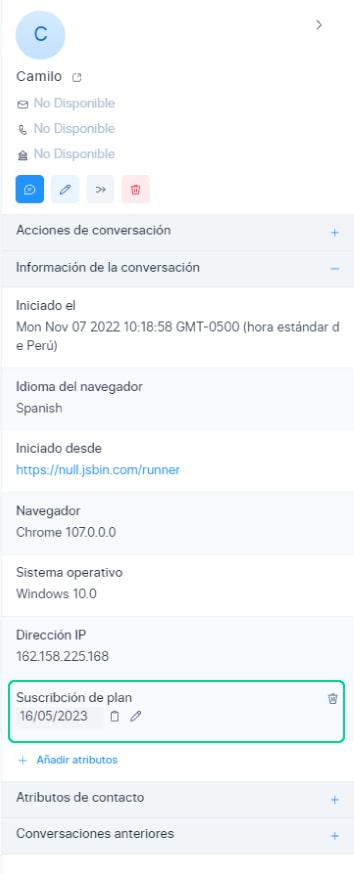 Atributos personalizados | Documentación Chat Buho