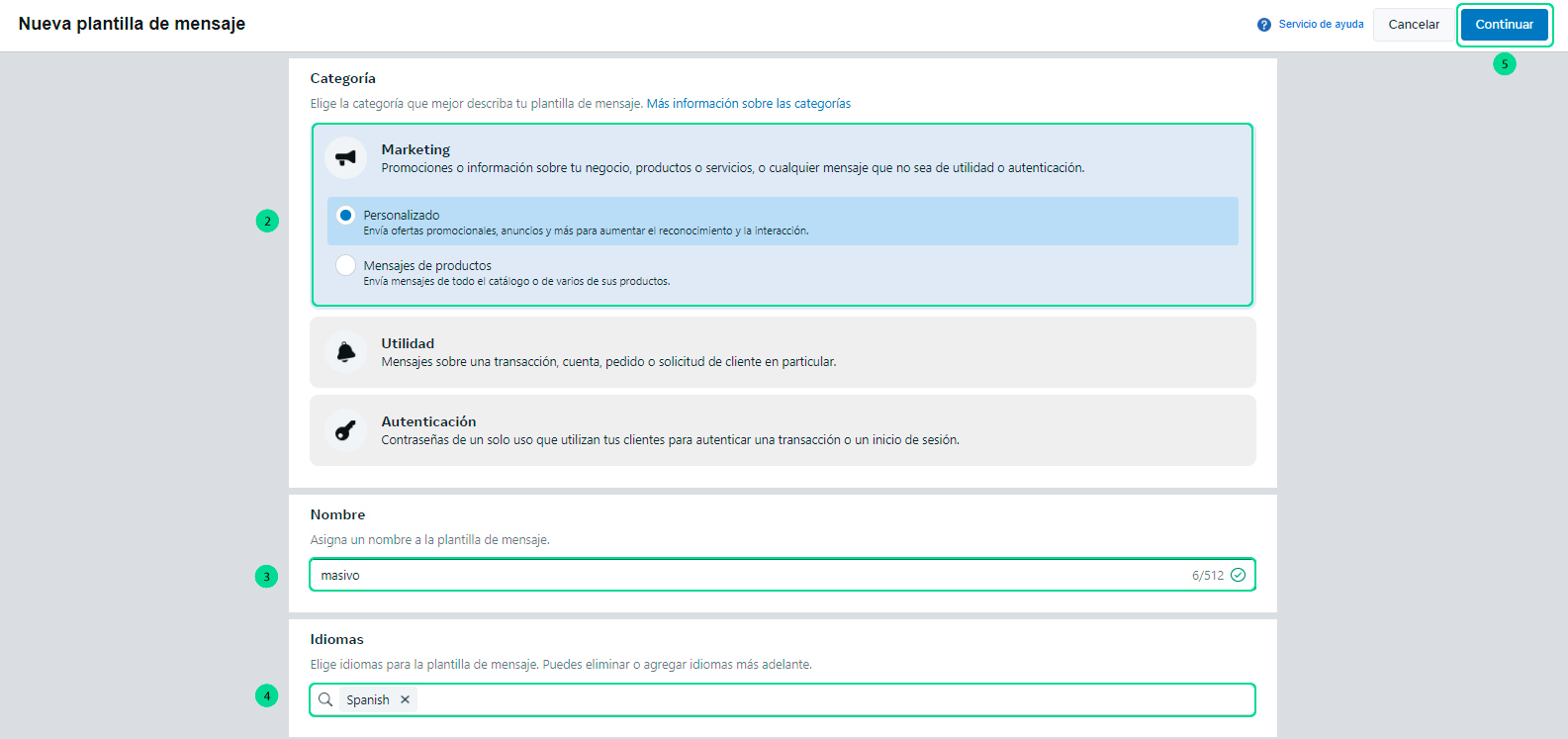 Plantillas para mensajes masivos | Documentación Chat Buho